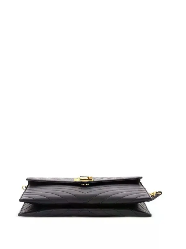 Saint Laurent Matelassé Chevron Leather Shoulder Bag - Black
