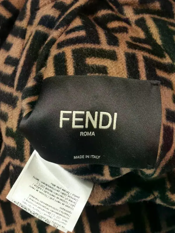 Fendi Zucca Pattern Hooded Reversible Coat