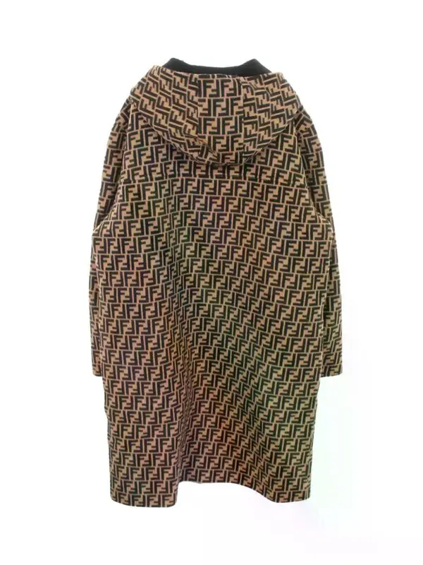 Fendi Zucca Pattern Hooded Reversible Coat - Brown