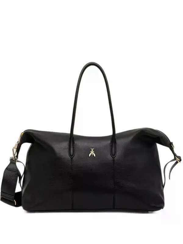 Patrizia Pepe Logo-plaque Leather Tote Bag - Black