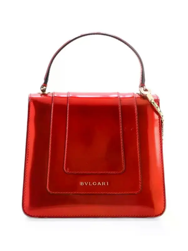 BVLGARI Serpenti Patent Small Satchel Top Handle Bag