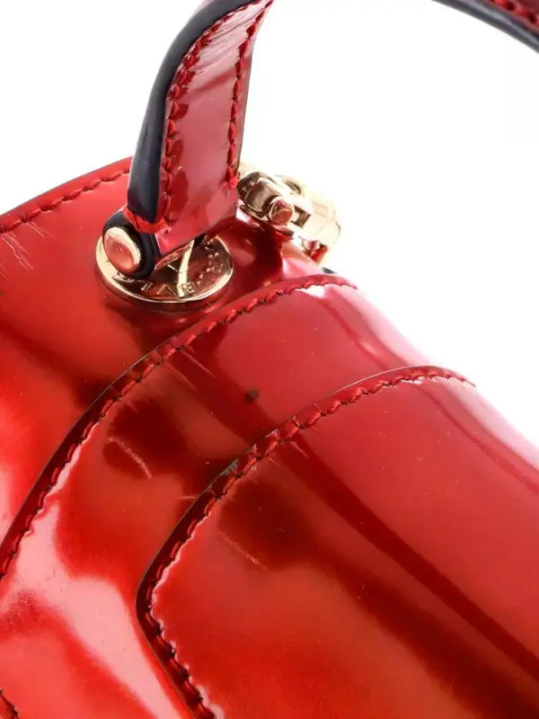 BVLGARI Serpenti Patent Small Satchel Top Handle Bag