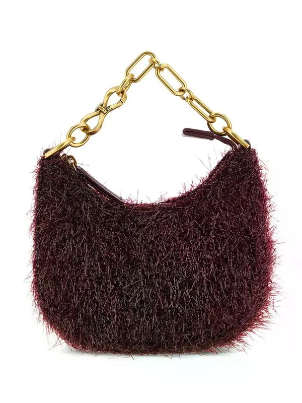 TWINSET Frayed Crescent Tote Bag