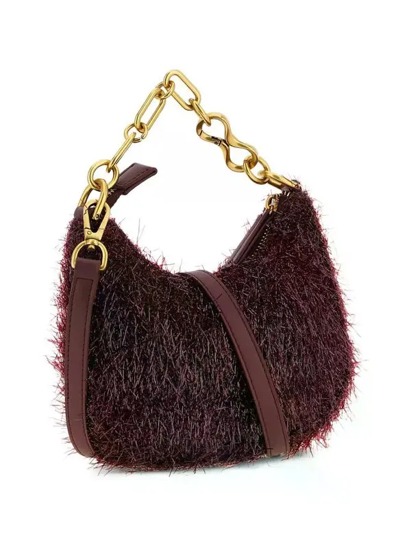 TWINSET Frayed Crescent Tote Bag
