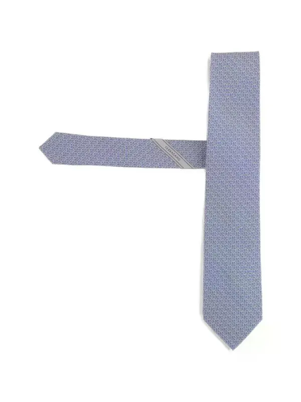 FERRAGAMO Gancini-print Silk Tie