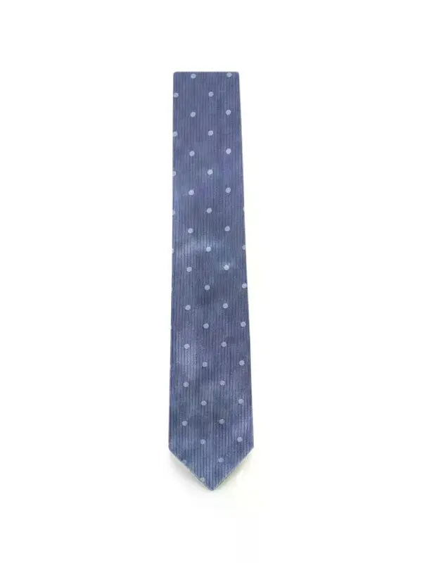 TOM FORD Polka-dot Ribbed-knit Silk Neck Ties - Blue