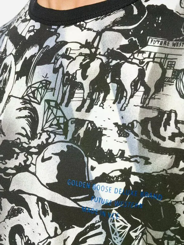 GOLDEN GOOSE Printed Fitted T-shirt