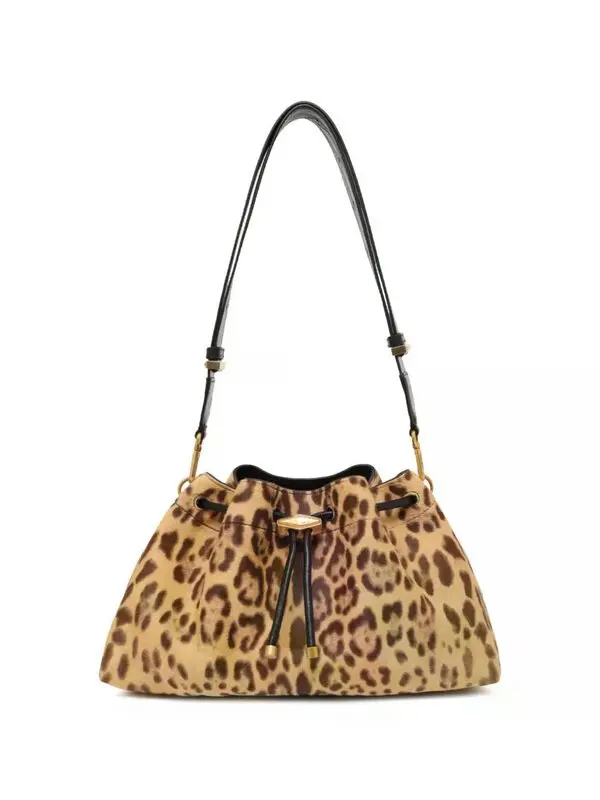 JIMMY CHOO Cinch Leopard-print Shoulder Bag - Neutrals