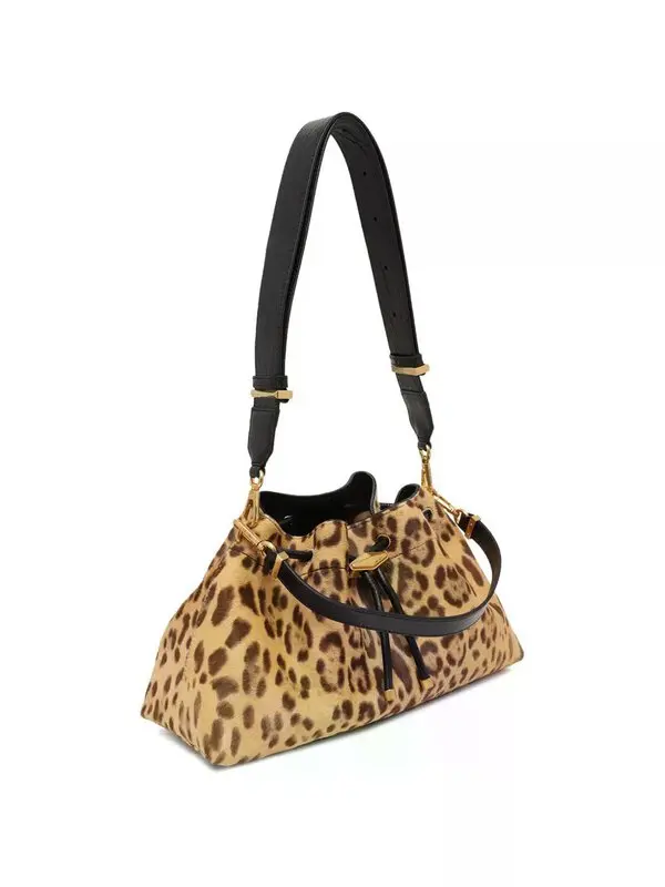 JIMMY CHOO Cinch Leopard-print Shoulder Bag
