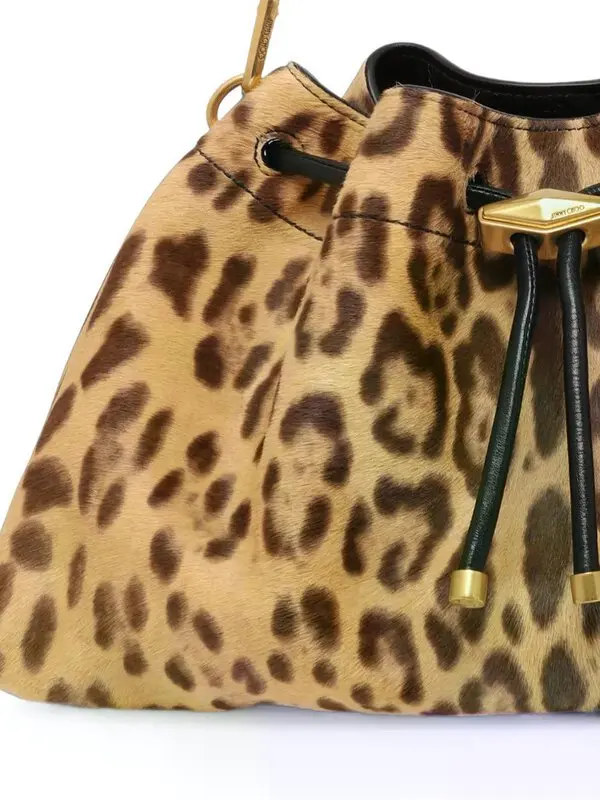 JIMMY CHOO Cinch Leopard-print Shoulder Bag