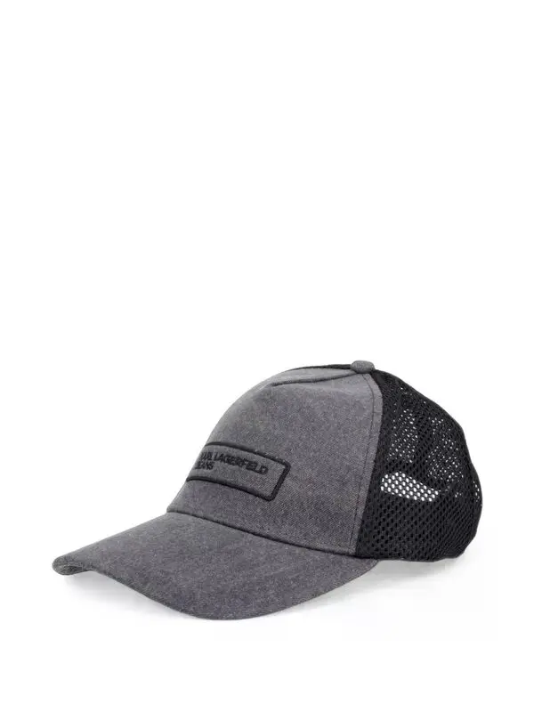 Karl Lagerfeld Logo-patch Mesh-panel Baseball Cap - Grey