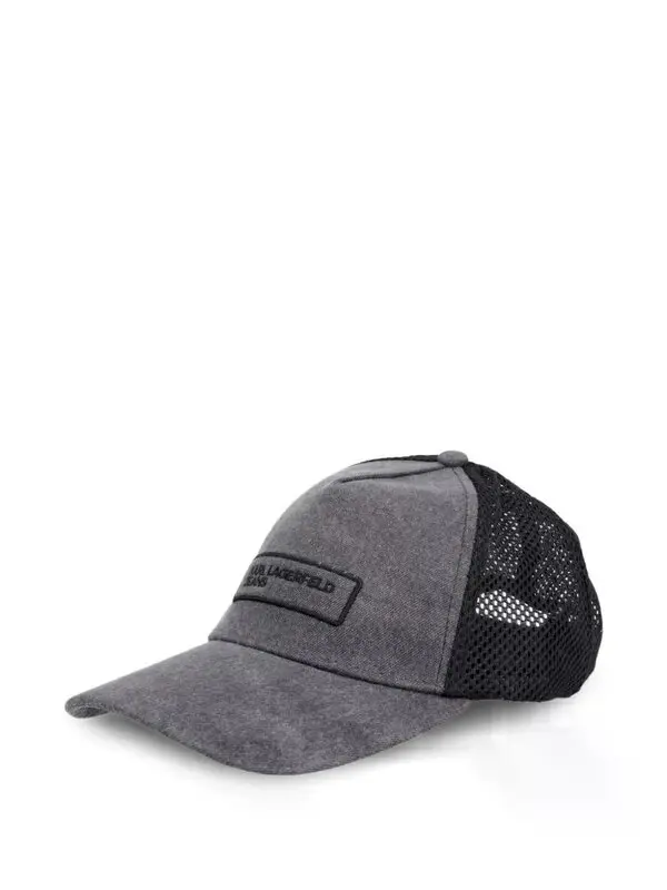 Karl Lagerfeld Logo-patch Mesh-panel Baseball Cap - Grey