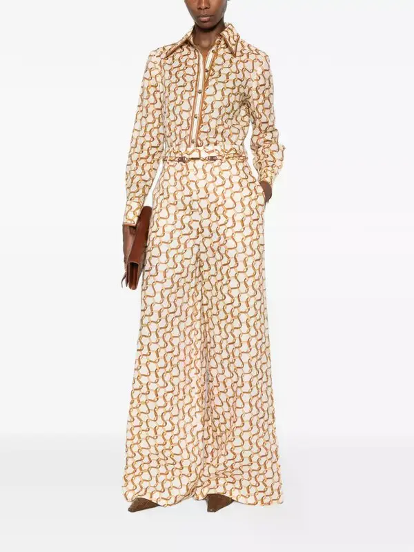 Zimmermann Chain-link-print Long-sleeve Shirt