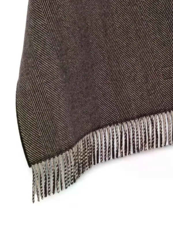 Brunello Cucinelli Herringbone-pattern Fringed Scarf