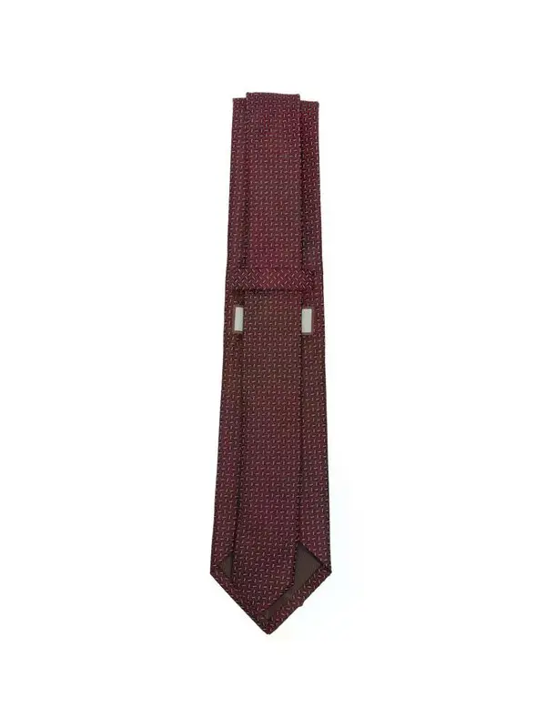 Canali Micro-pattern Silk Tie - Red