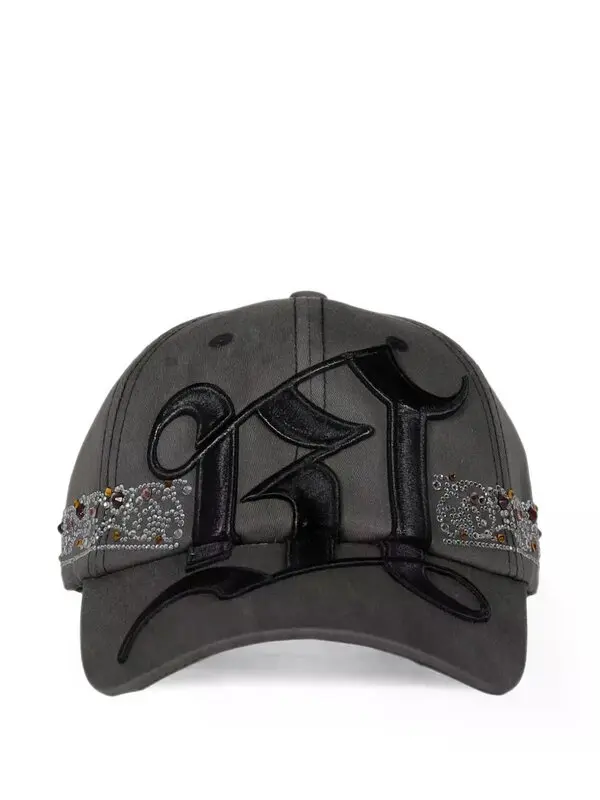 BOSSUP Rhinestone Tiara Cap - Grey