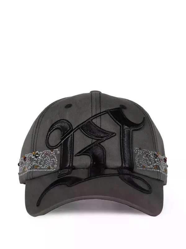 BOSSUP Rhinestone Tiara Cap - Grey