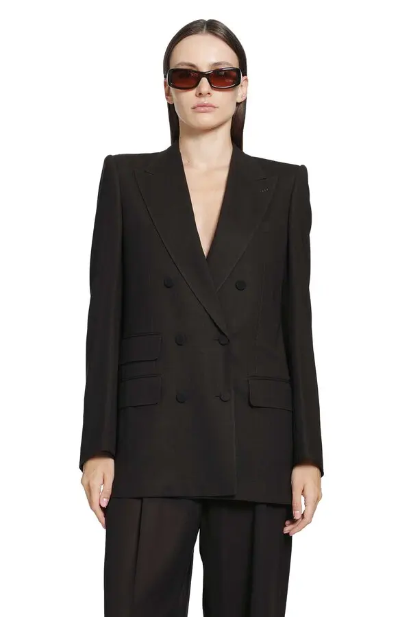 TOM FORD Light Virgin Wool Double-breasted Blazer - Brown