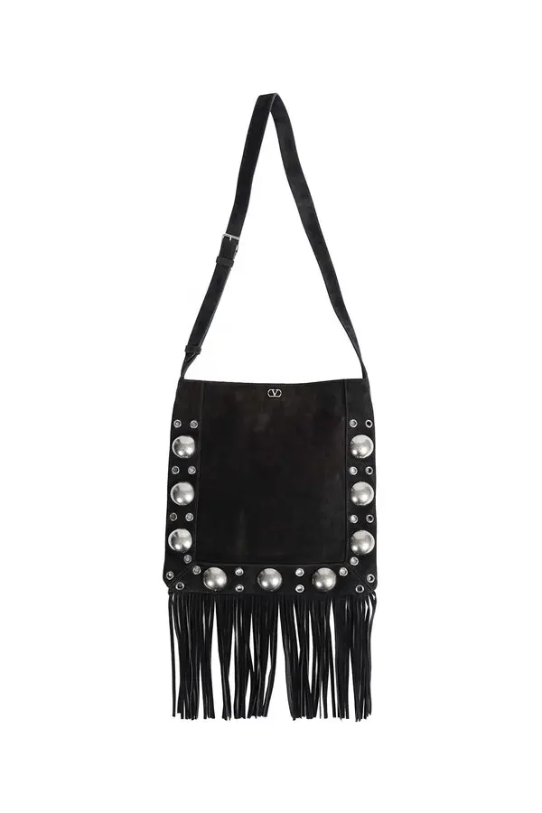 Valentino Garavani Nellcôte Suede Cross-body Bag - Black