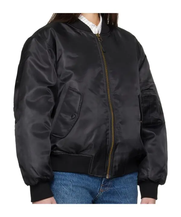 ANINE BING Leon Zipped Bomber Jacket - Black