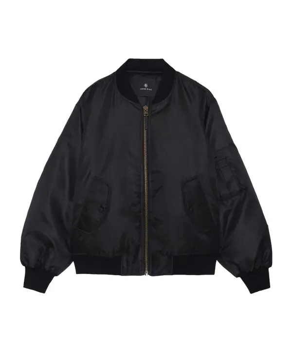 ANINE BING Leon Zipped Bomber Jacket - Black