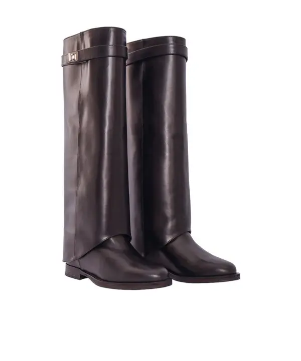 VIA ROMA 15 Buckle Detailed Round Toe Boots