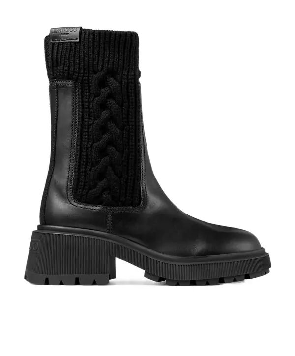 JIMMY CHOO Round-toed Ankle Boots - Black