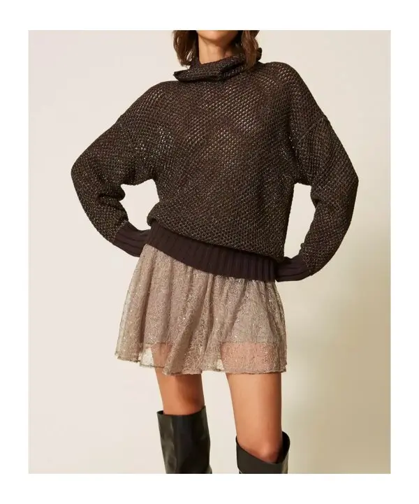 TWINSET Lace And Sequin Mini Skirt
