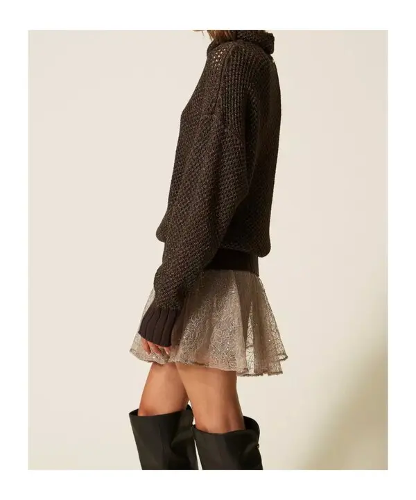 TWINSET Lace And Sequin Mini Skirt