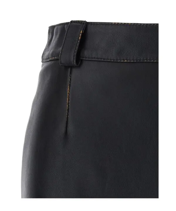 Mauro Grifoni Leather Belted Skirt
