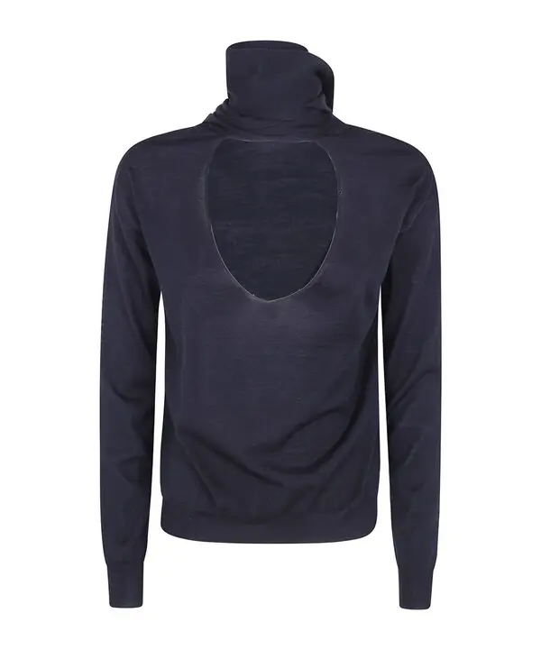 NUUR Scarf Detail V-neck Pullover Sweater