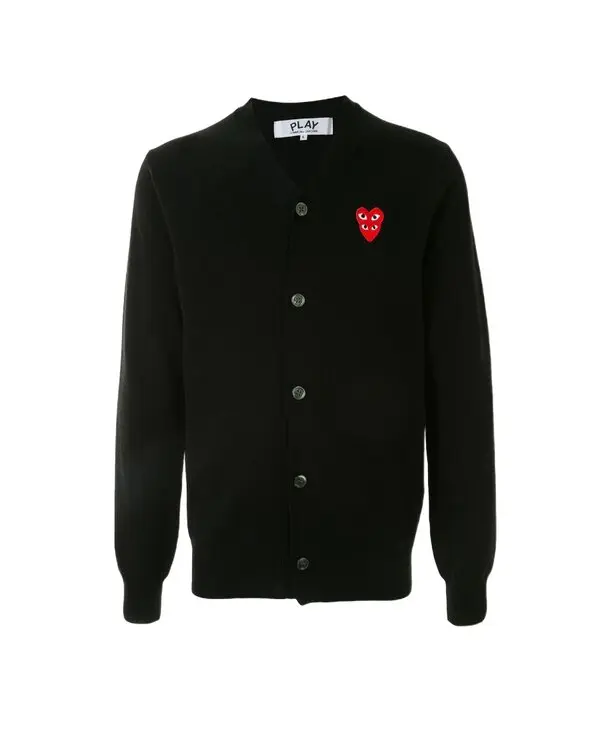 Play Comme Des Garcon Woolen Cardigan - Black