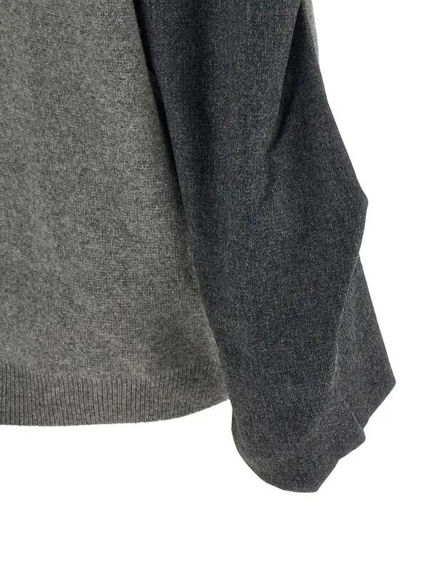 NUDE Two-tone Sleeve Sweater - Gray