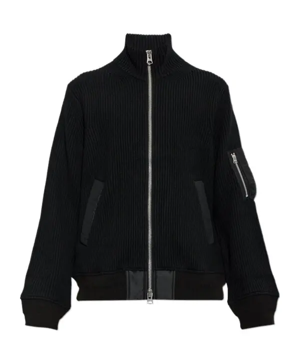 Sacai Long-sleeve Cardigan - Black