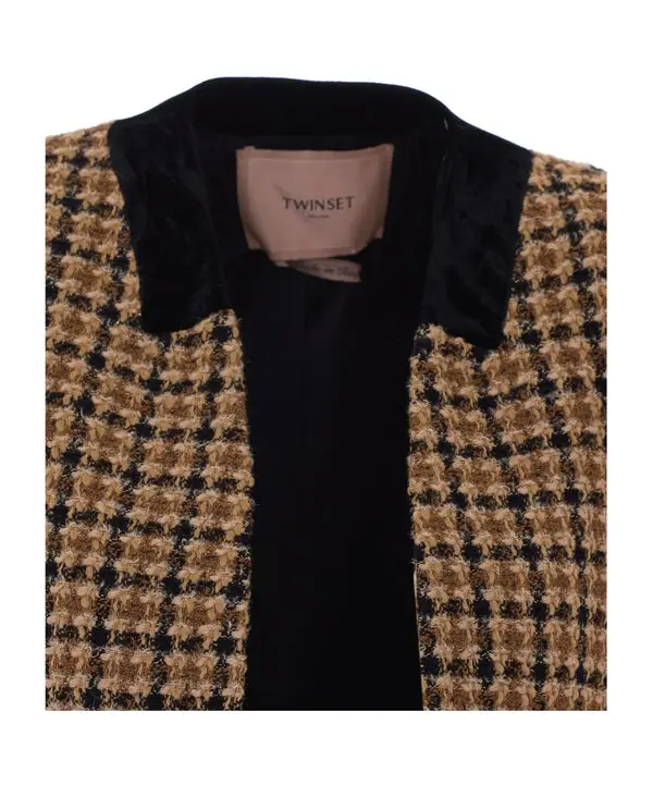 TWINSET Check Bouclé Spencer Jacket