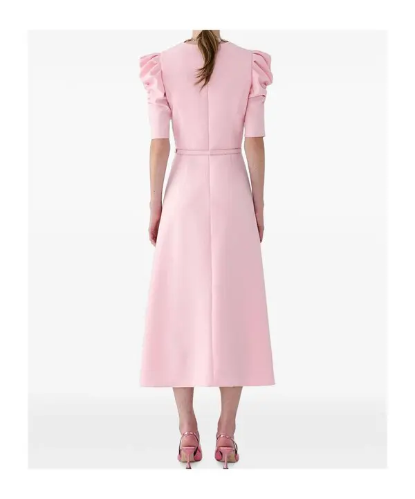 Carolina Herrera Puff-sleeve Midi Dress