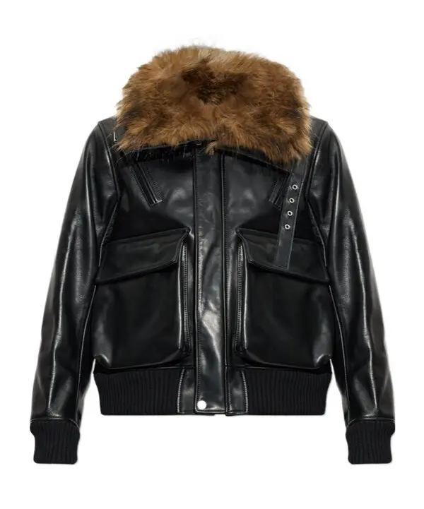 Sacai Long-sleeve Leather Jacket - Black
