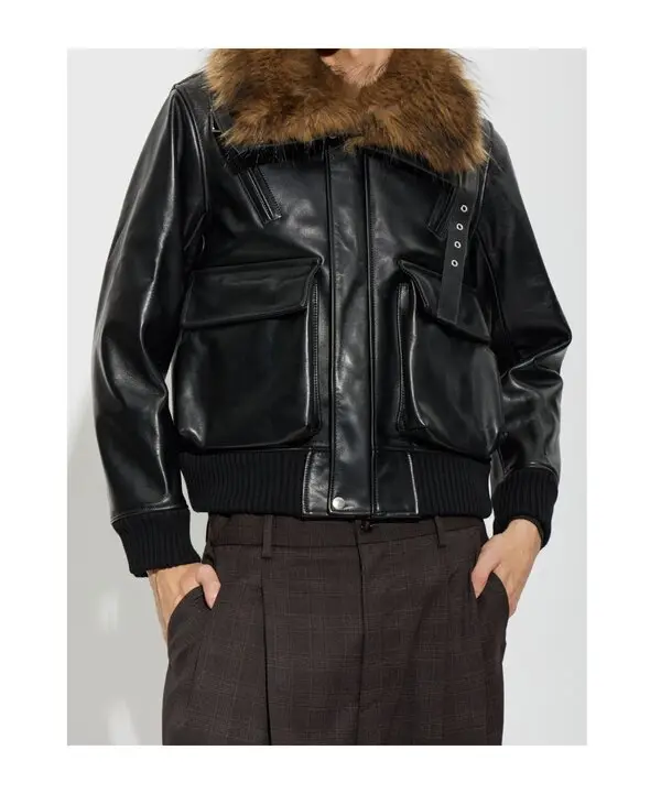 Sacai Long-sleeve Leather Jacket