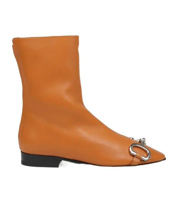 Celine Round-toe Ankle Boots - Brown