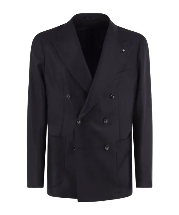 Tagliatore Double-breasted Virgin Wool And Cashmere Blazer