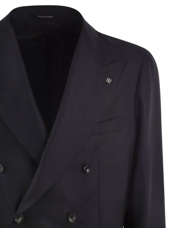 Tagliatore Double-breasted Virgin Wool And Cashmere Blazer
