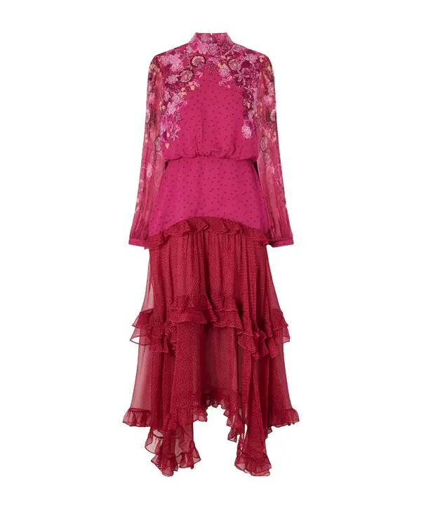 Saloni Floral-print Silk-georgette Maxi Dress