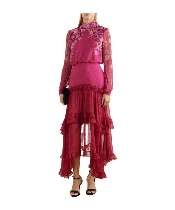 Saloni Floral-print Silk-georgette Maxi Dress