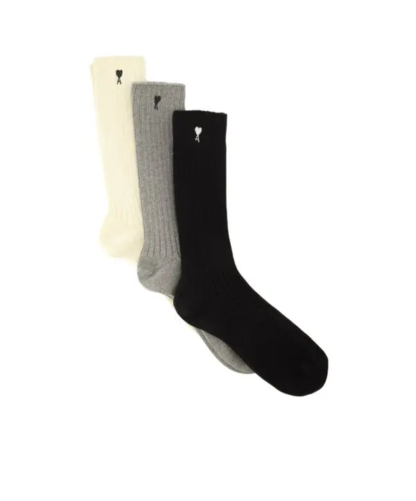 AMI Paris De Coeur Set Of Three Socks