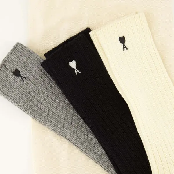 AMI Paris De Coeur Set Of Three Socks
