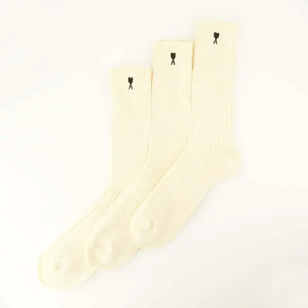 AMI Paris De Coeur Ribbed Socks