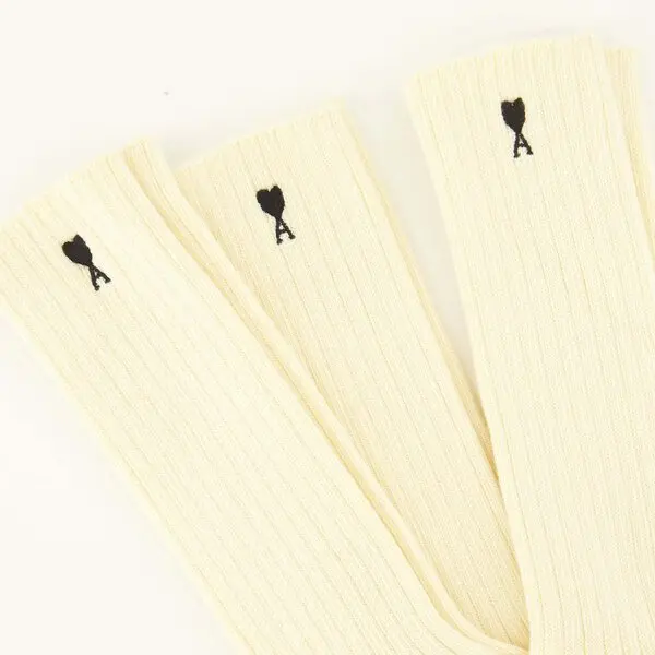AMI Paris De Coeur Ribbed Socks