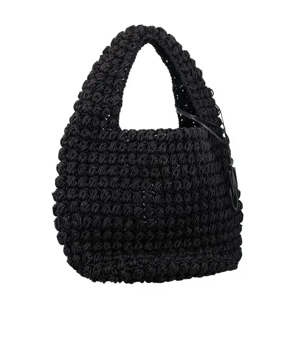 J.W.ANDERSON Jw Anderson Logo Charm Popcorn Large Basket Bag - Black