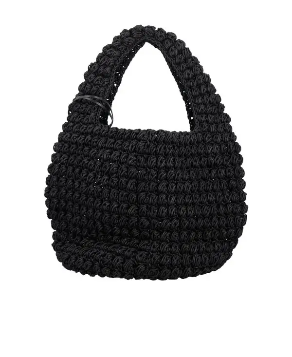 J.W.ANDERSON Jw Anderson Logo Charm Popcorn Large Basket Bag - Black
