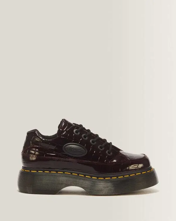 Dr. Martens Buzz 5-eye Croc Embossed Leather Shoes